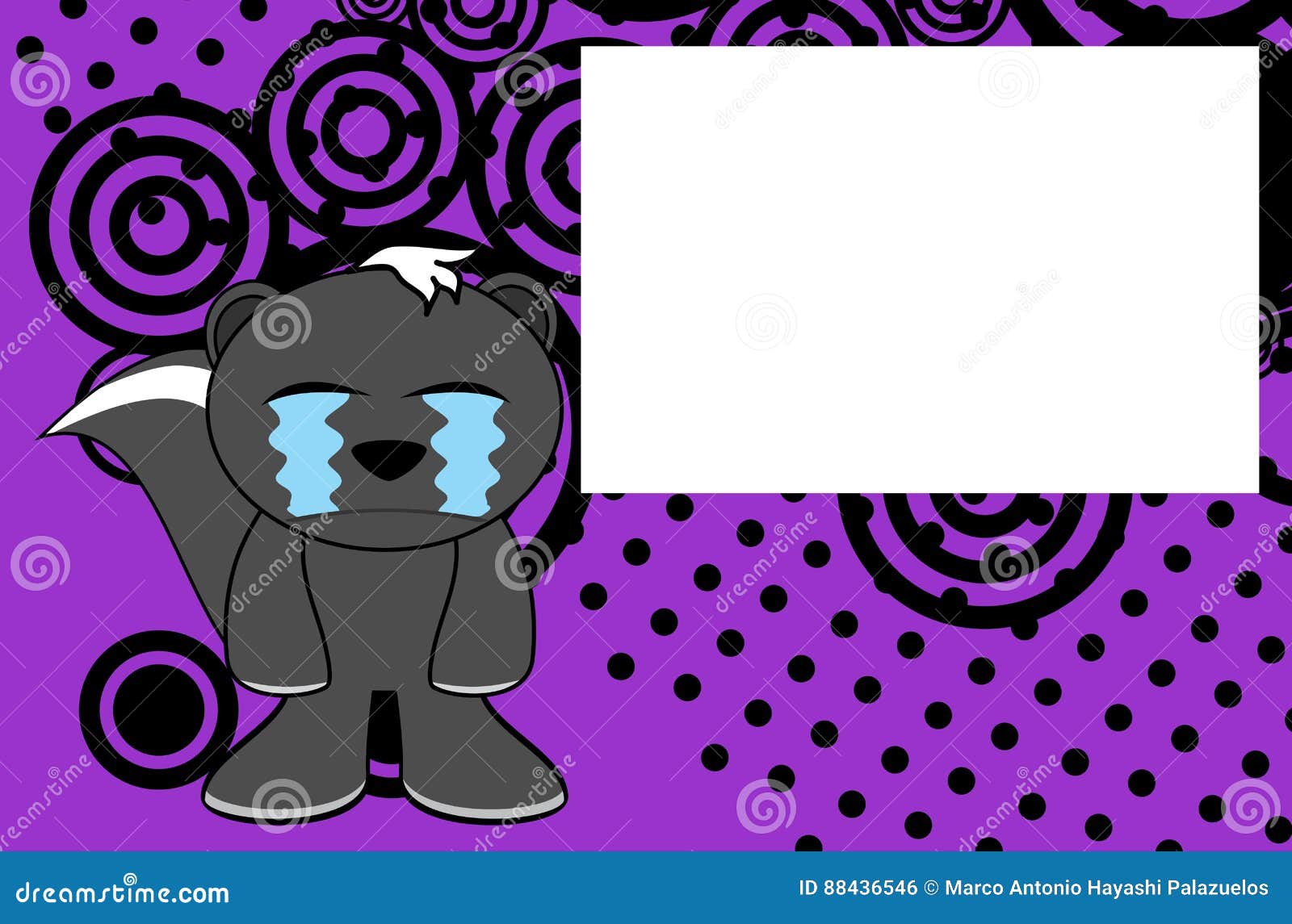 Crying Skunk Emotion Cartoon Background Stock Vector - Illustration of ...