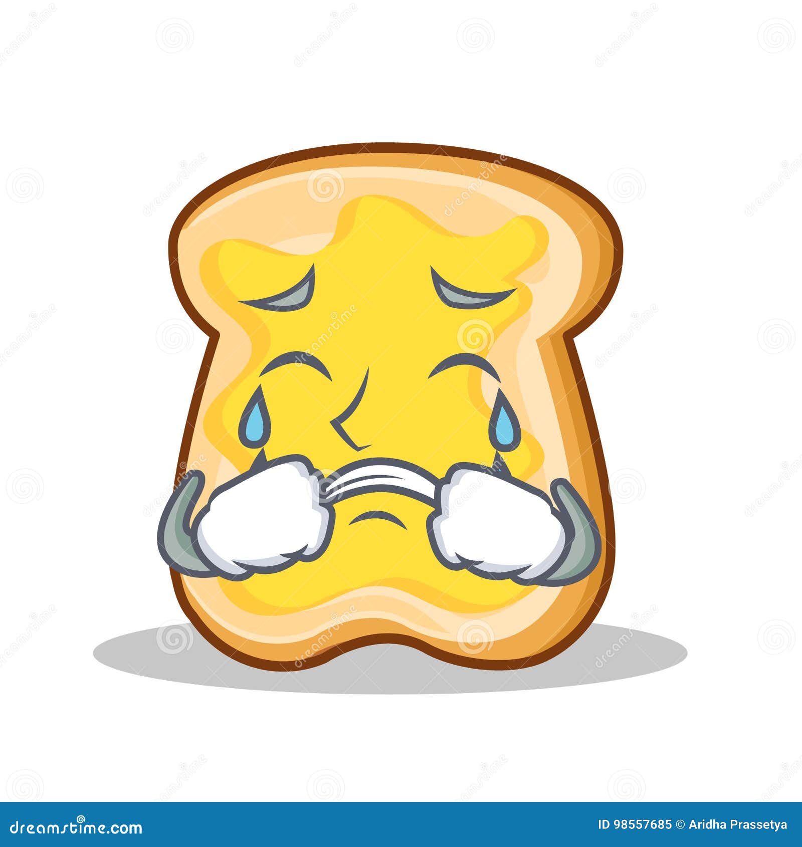 Crying Slice Bread Cartoon Character Stock Vector - Illustration of ...
