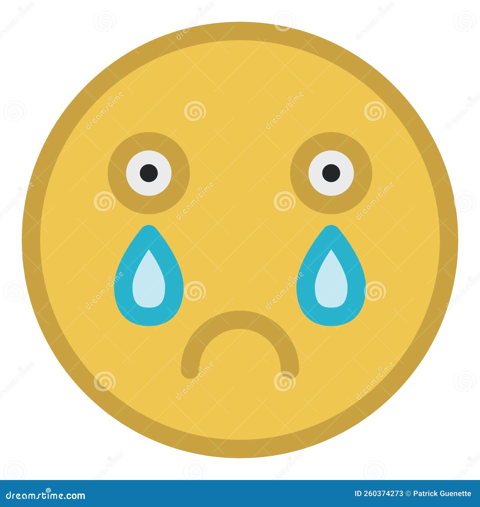 Crying Smiley Line Icon, Vector Isolated Emoticon | CartoonDealer.com ...