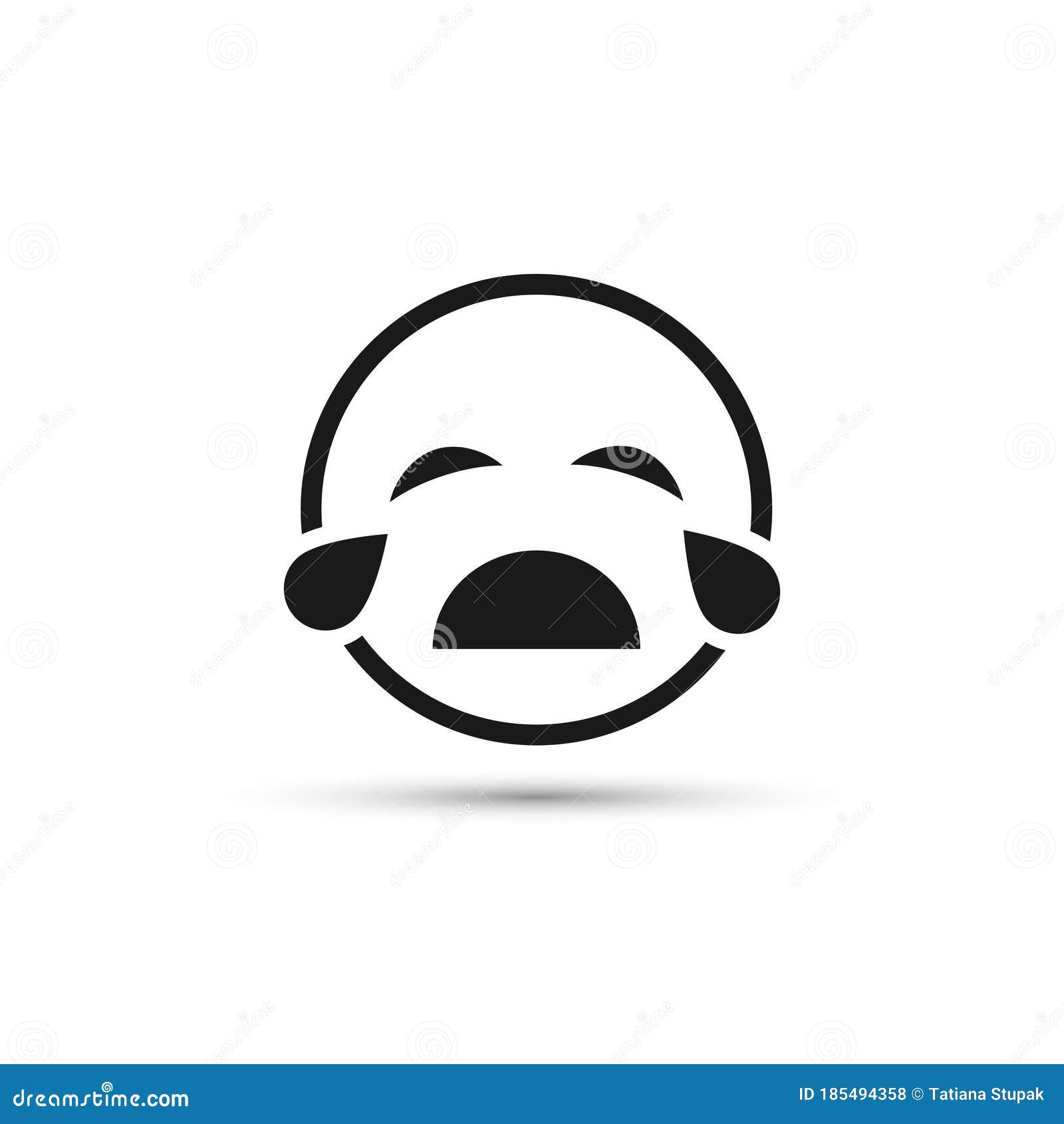 Crying Smiley Line Icon, Vector Isolated Emoticon Stock Vector ...