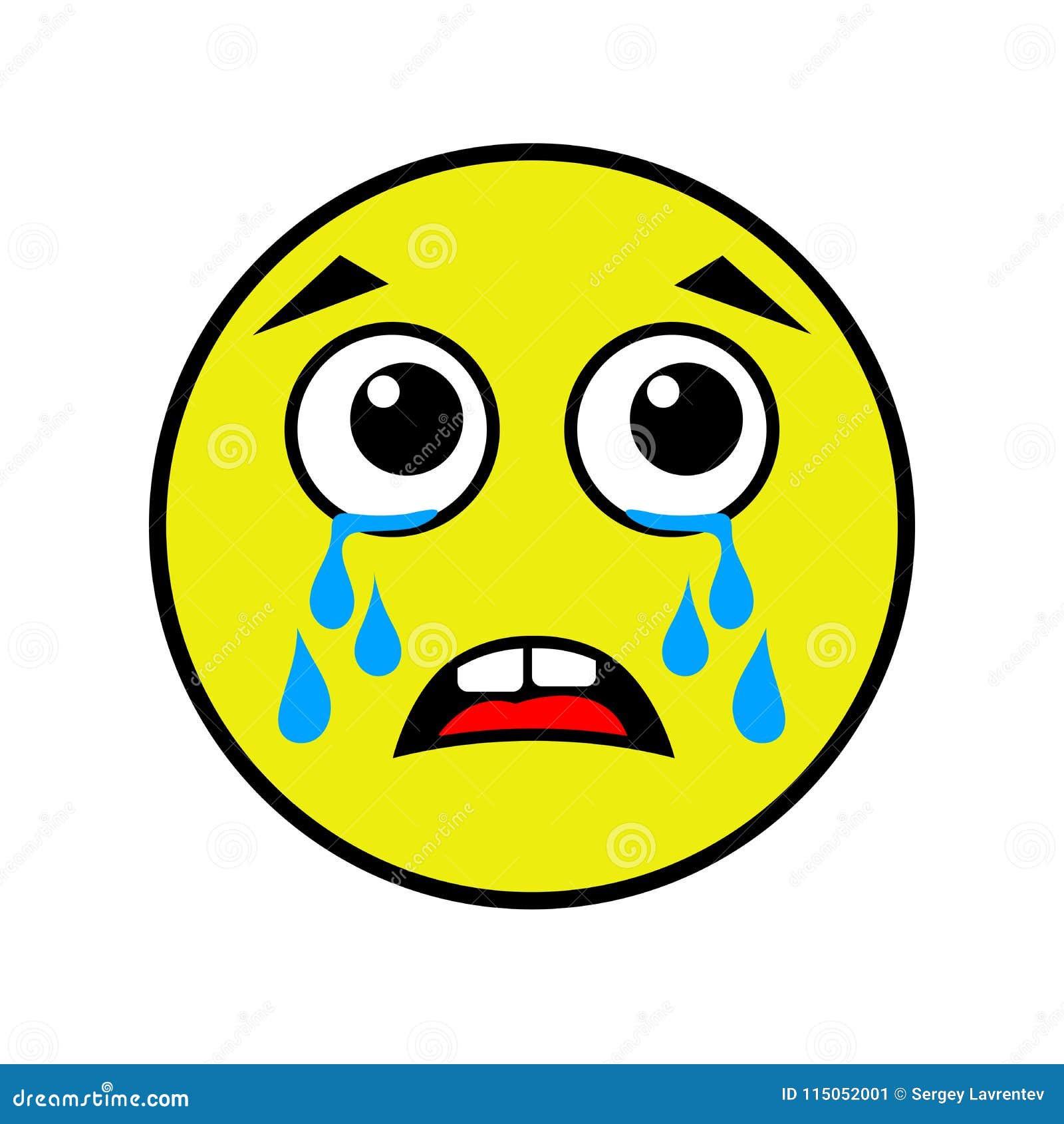 Sad Crying Smiley Emoticon Character Vector Illustration ...