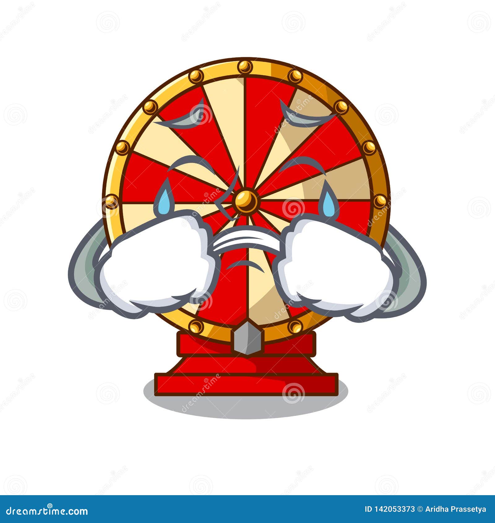 Crying Spinning Wheel beside Wooden Cartoon Table Stock Vector ...