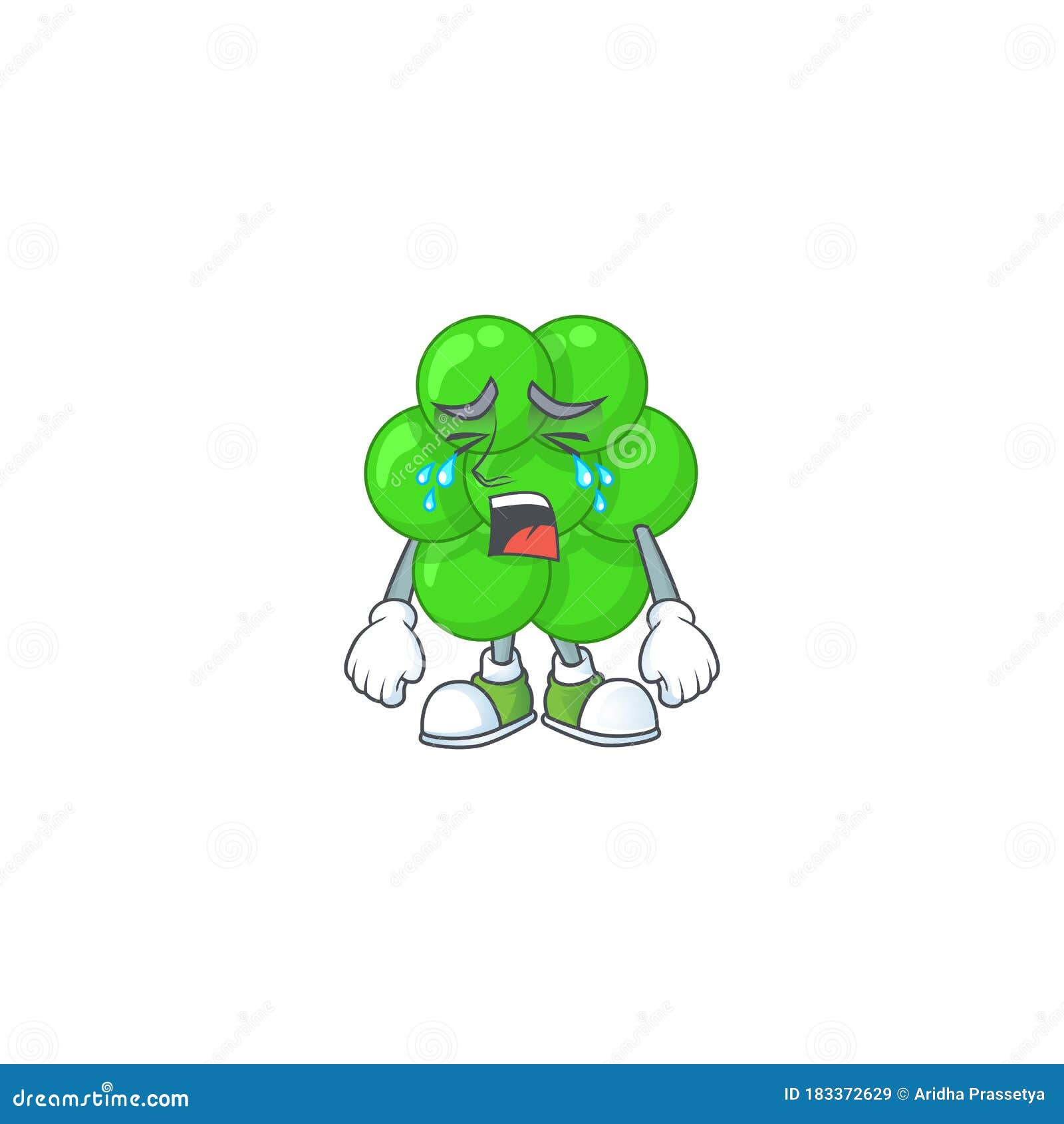 A Crying Staphylococcus Aureus Cartoon Character Drawing Concept Stock ...