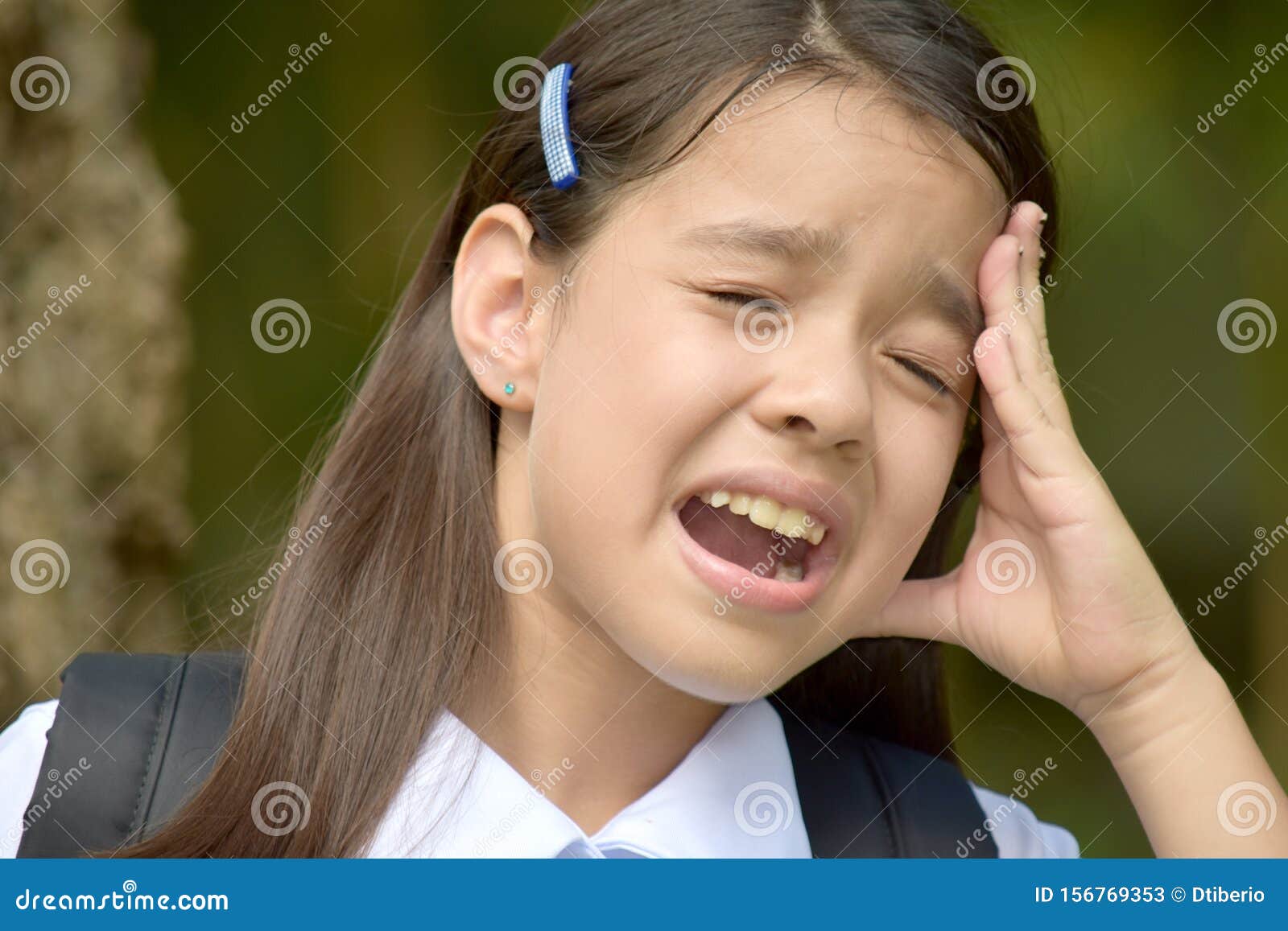 Crying Student Girl With Test Result And Teacher Royalty-Free Stock ...