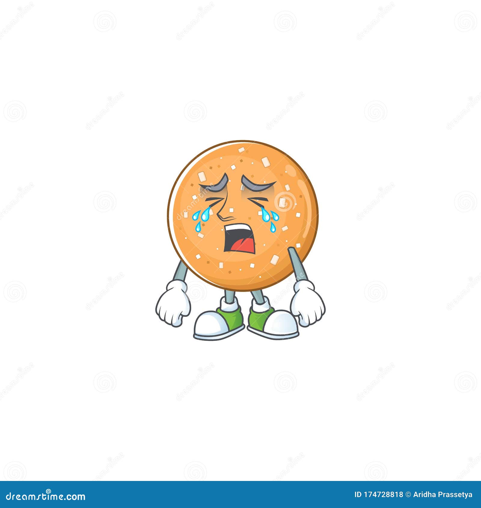 A Crying Sugar Cookies Mascot Design Style Stock Vector - Illustration ...