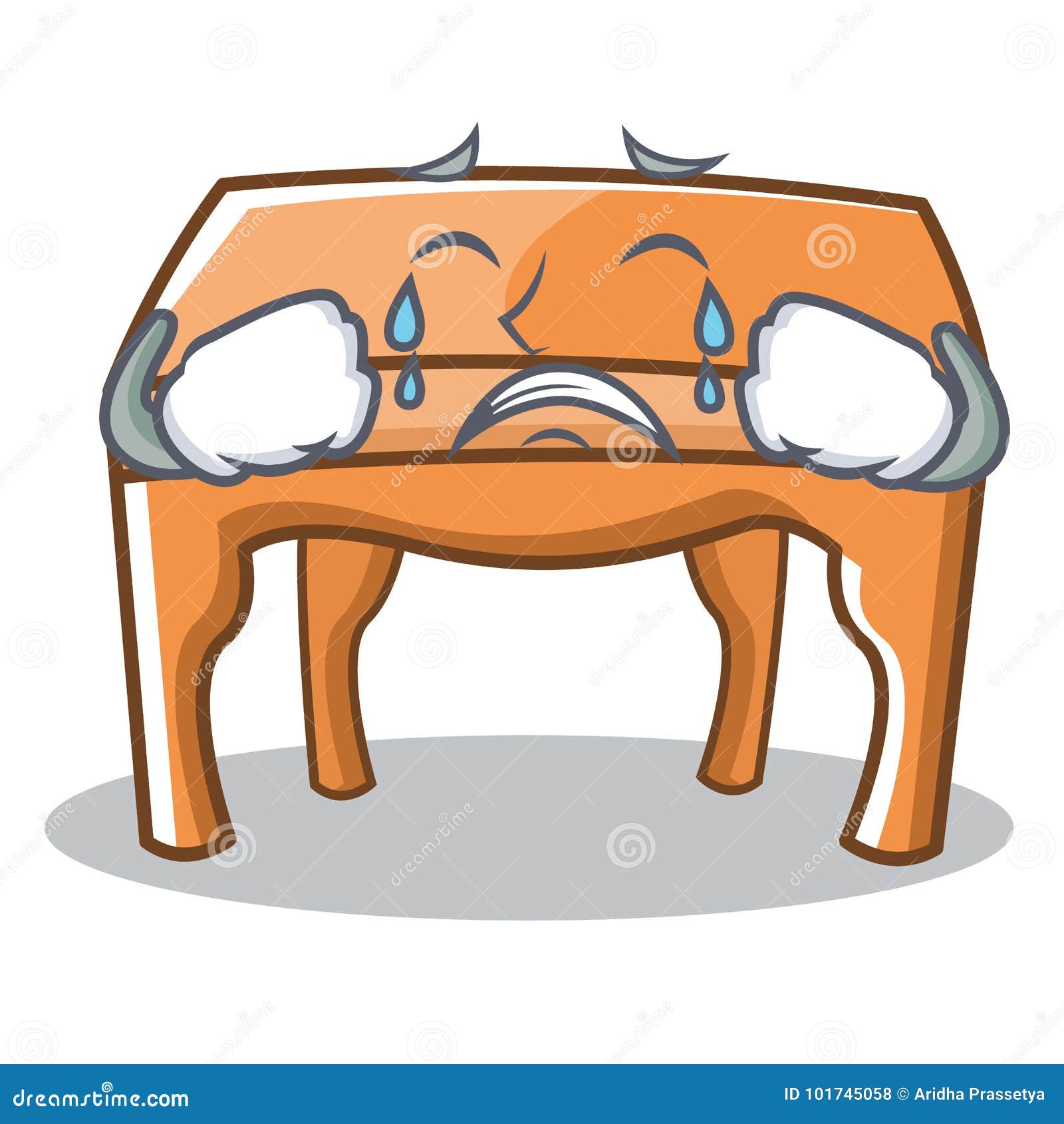 Crying Table Character Cartoon Style Stock Vector - Illustration of ...