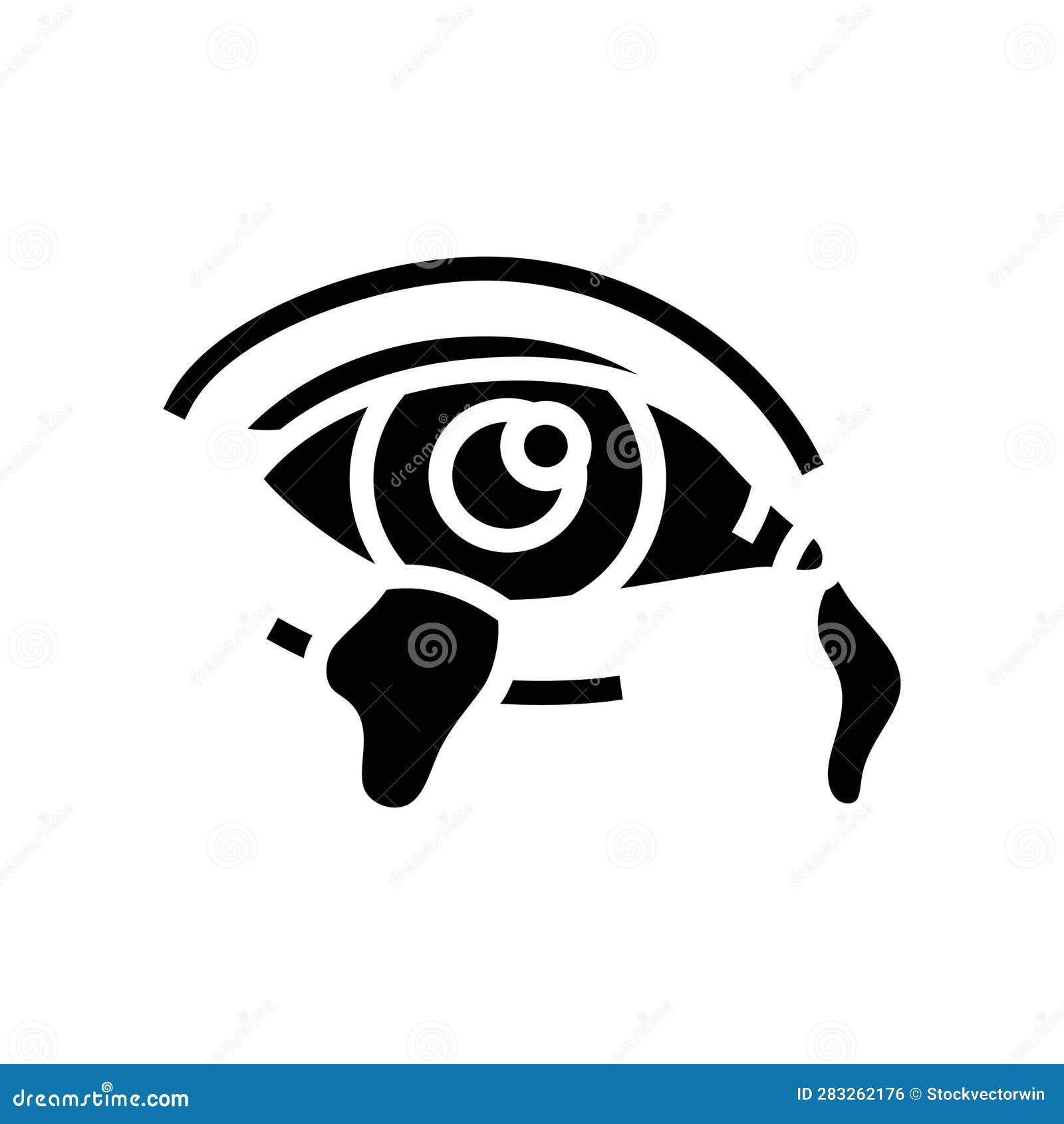 Crying Tears Sad Mood Glyph Icon Vector Illustration Stock Vector