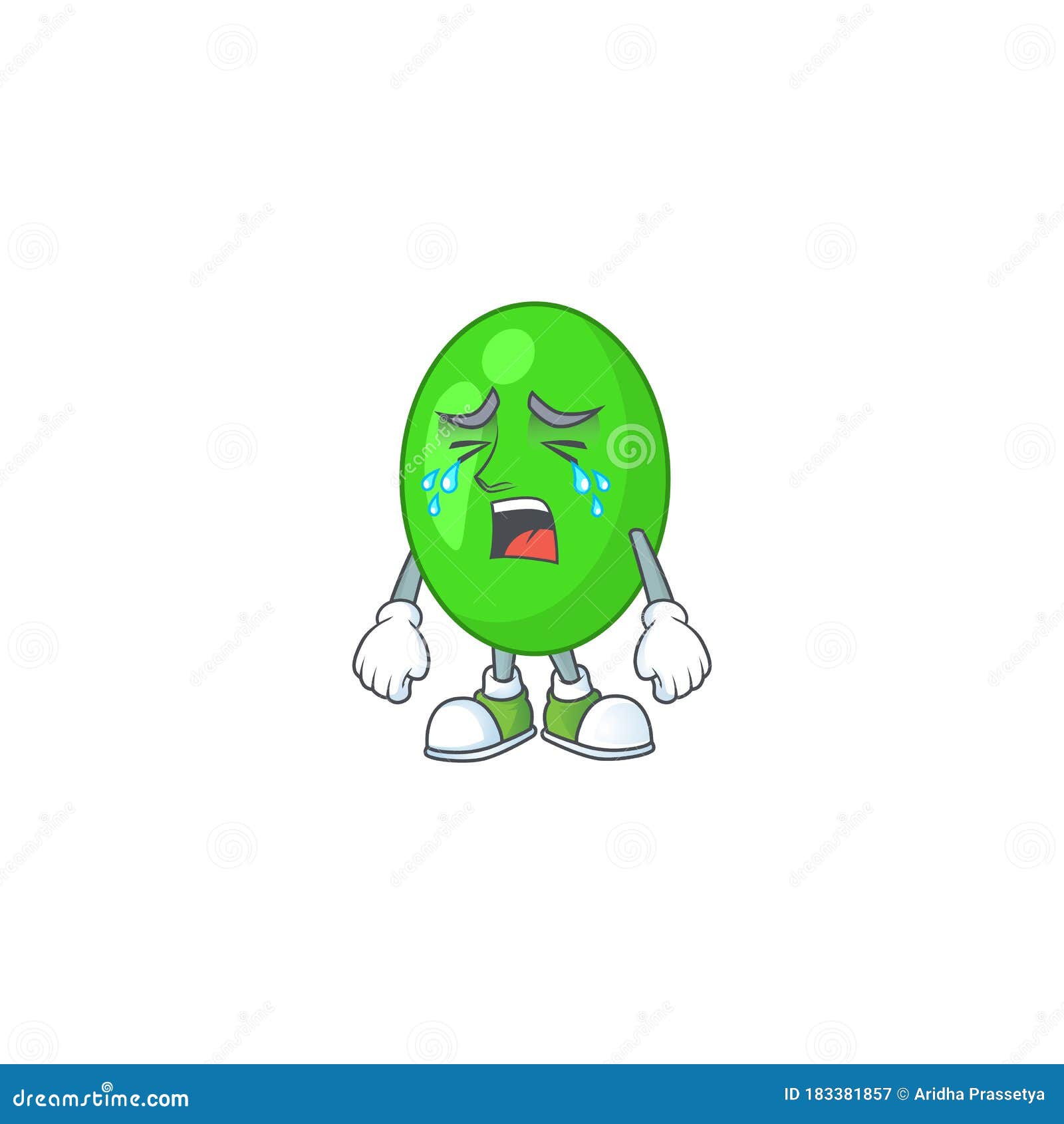 A Crying Tetrad Cartoon Character Drawing Concept Stock Vector ...