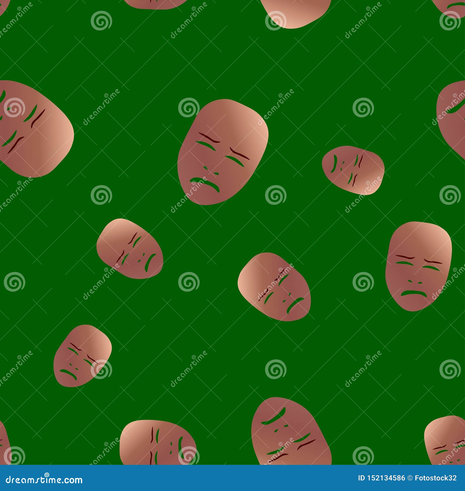 Crying Theatrical Mask Seamless Pattern Stock Vector - Illustration of ...