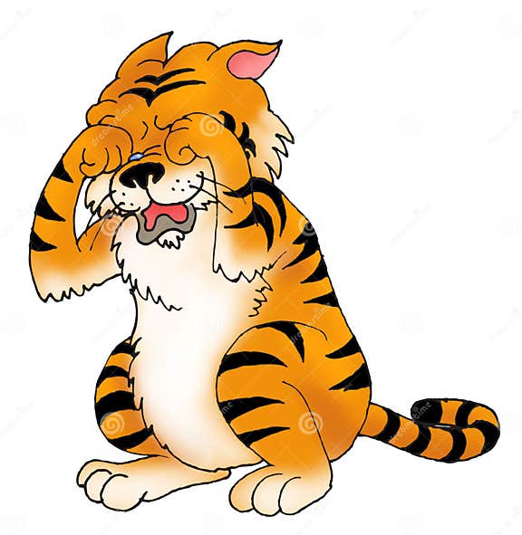 Crying tiger freehand stock illustration. Illustration of tiger - 3521007