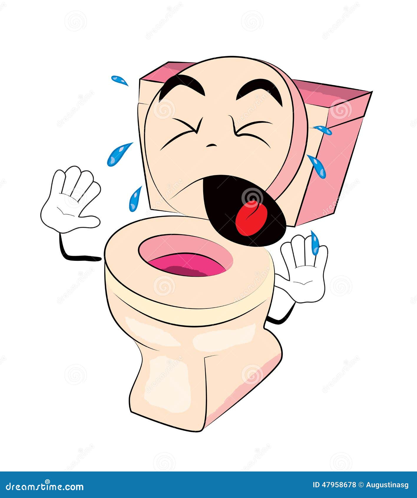 Cartoon Broken Toilet Seat