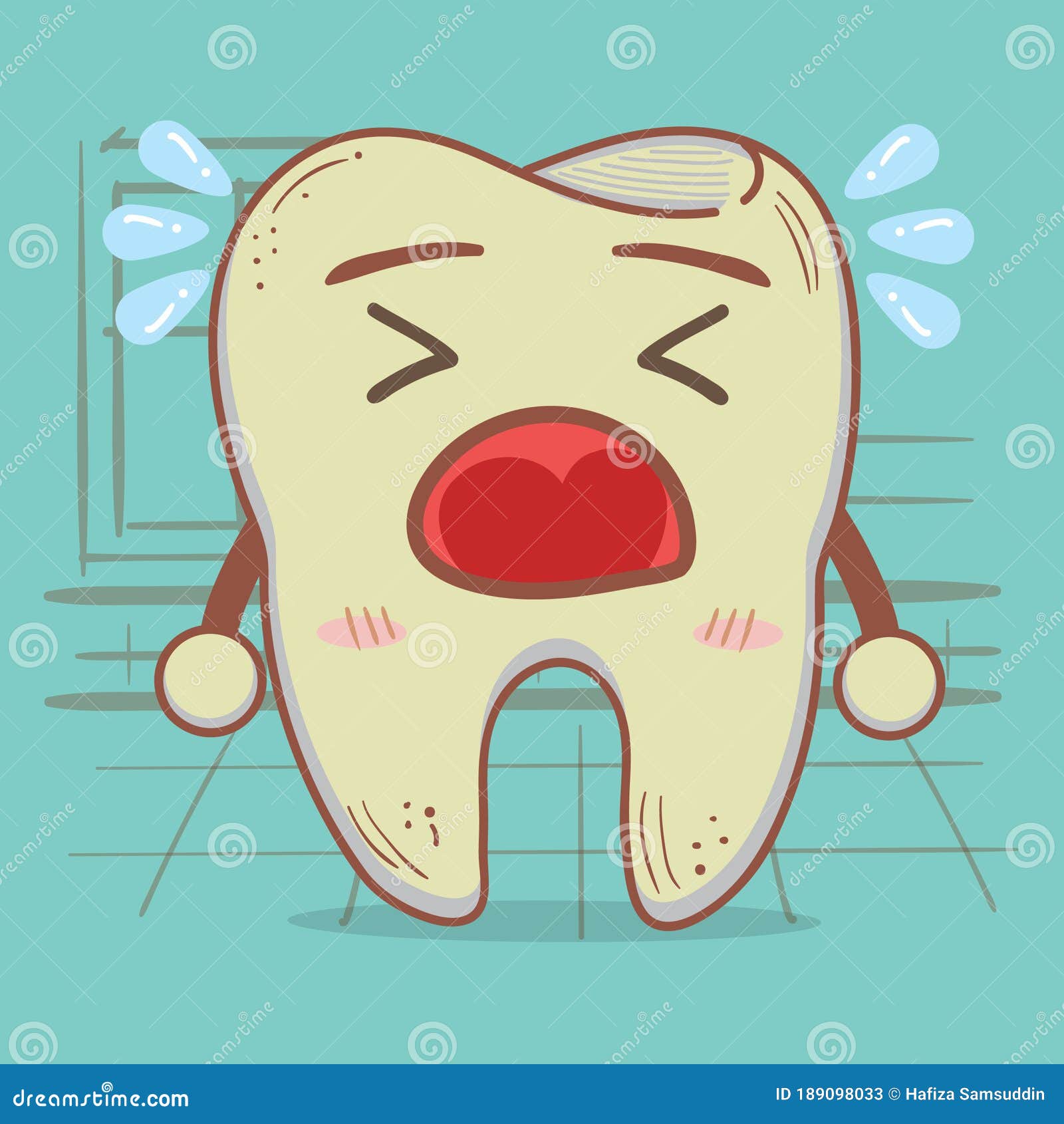 Crying Tooth. Vector Illustration Decorative Design Stock Vector ...