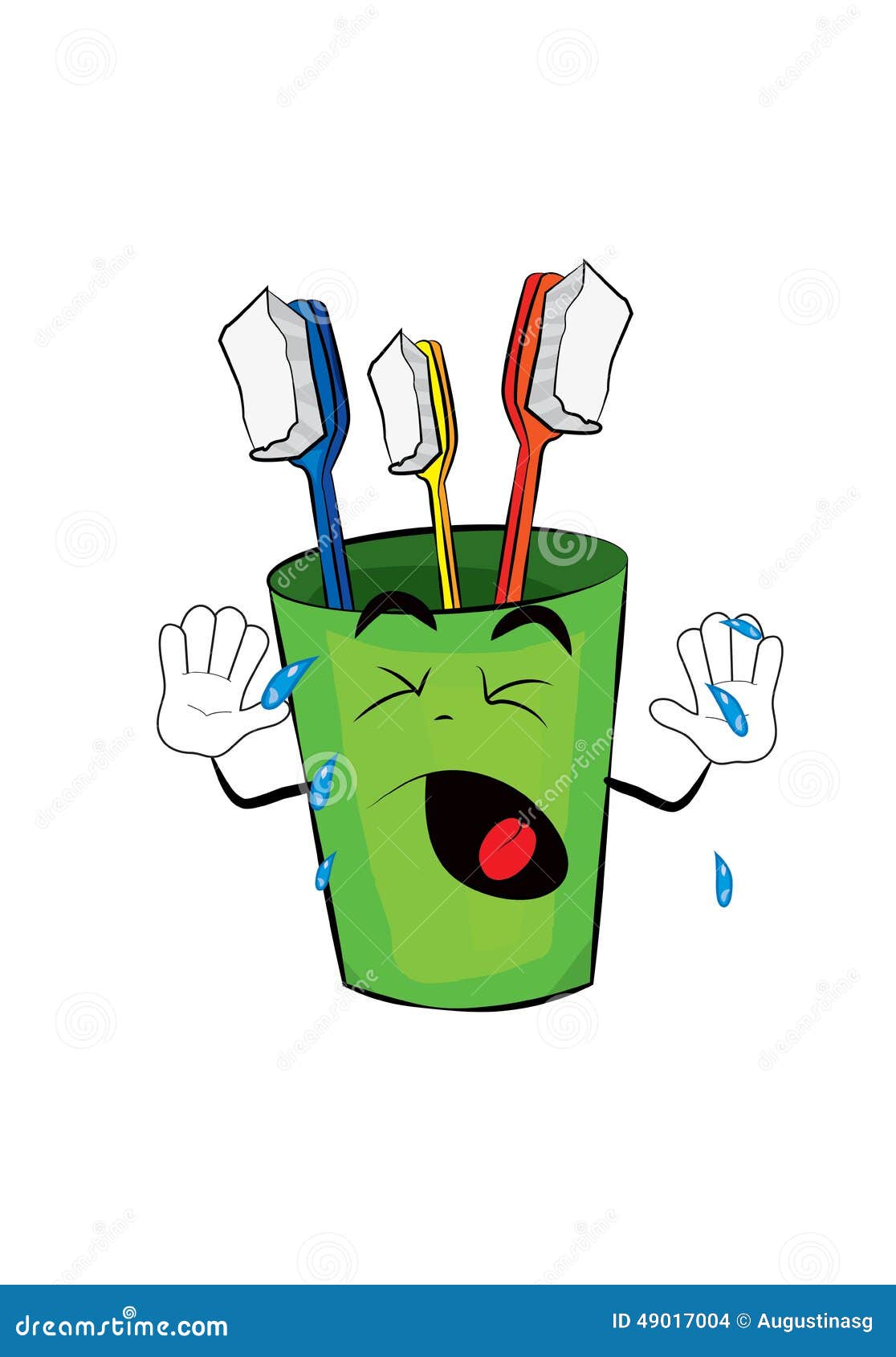 Crying Toothbrushes in a Cup Cartoon Stock Illustration - Illustration ...