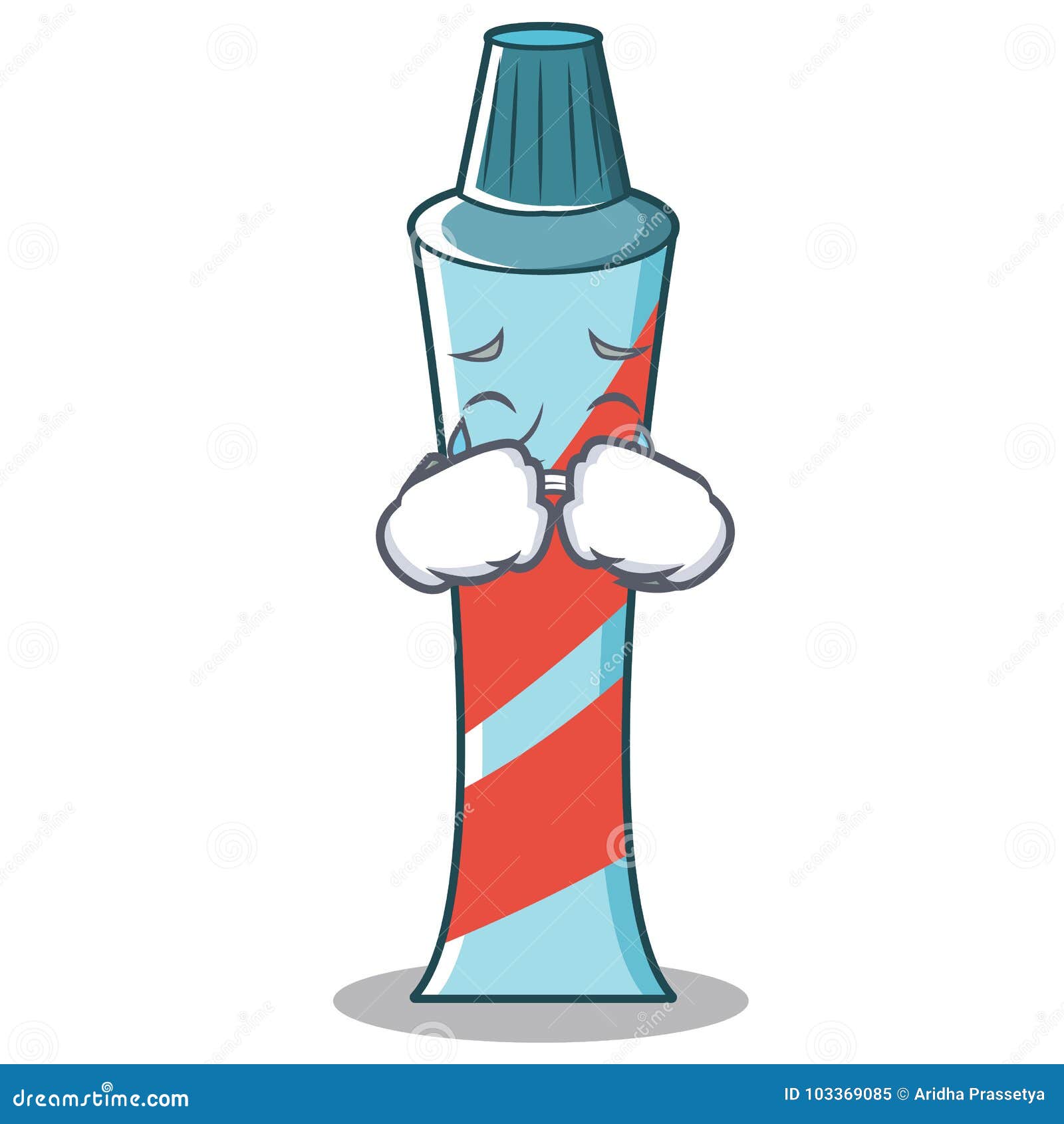 Crying Toothpaste Character Cartoon Style Stock Vector - Illustration ...