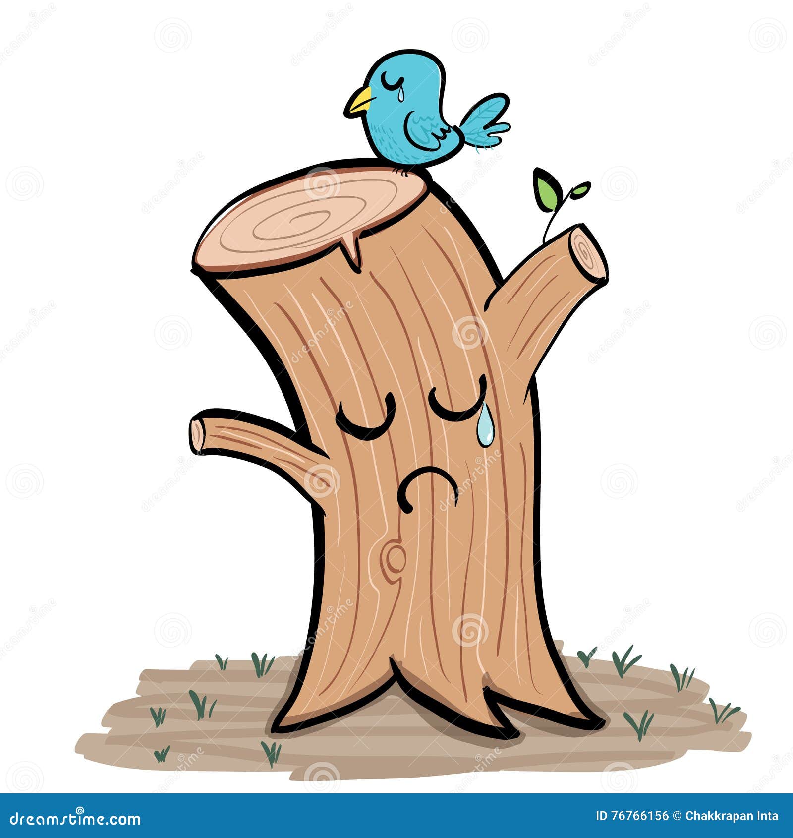 Crying tree stump stock illustration. Illustration of root - 76766156