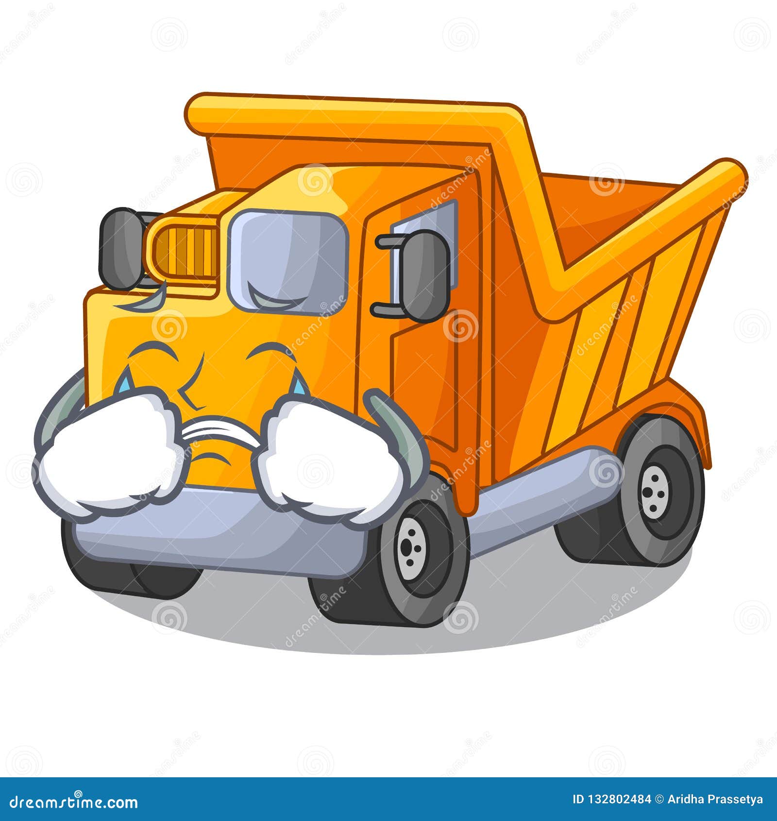 Crying Truck on Highway Road with Mascot Stock Vector - Illustration of ...