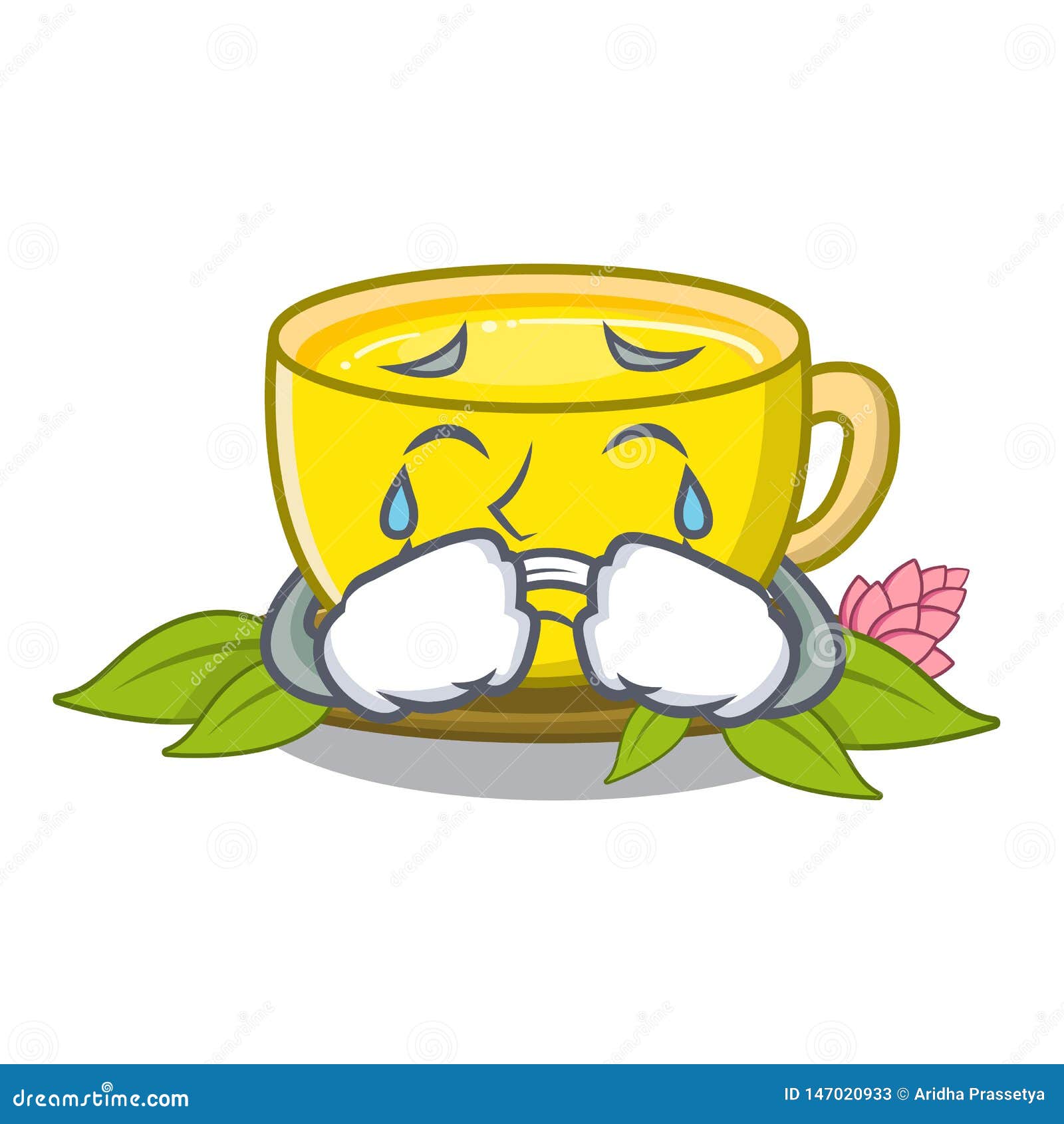 Crying Turmeric Tea in the Cartoon Shape Stock Vector - Illustration of ...