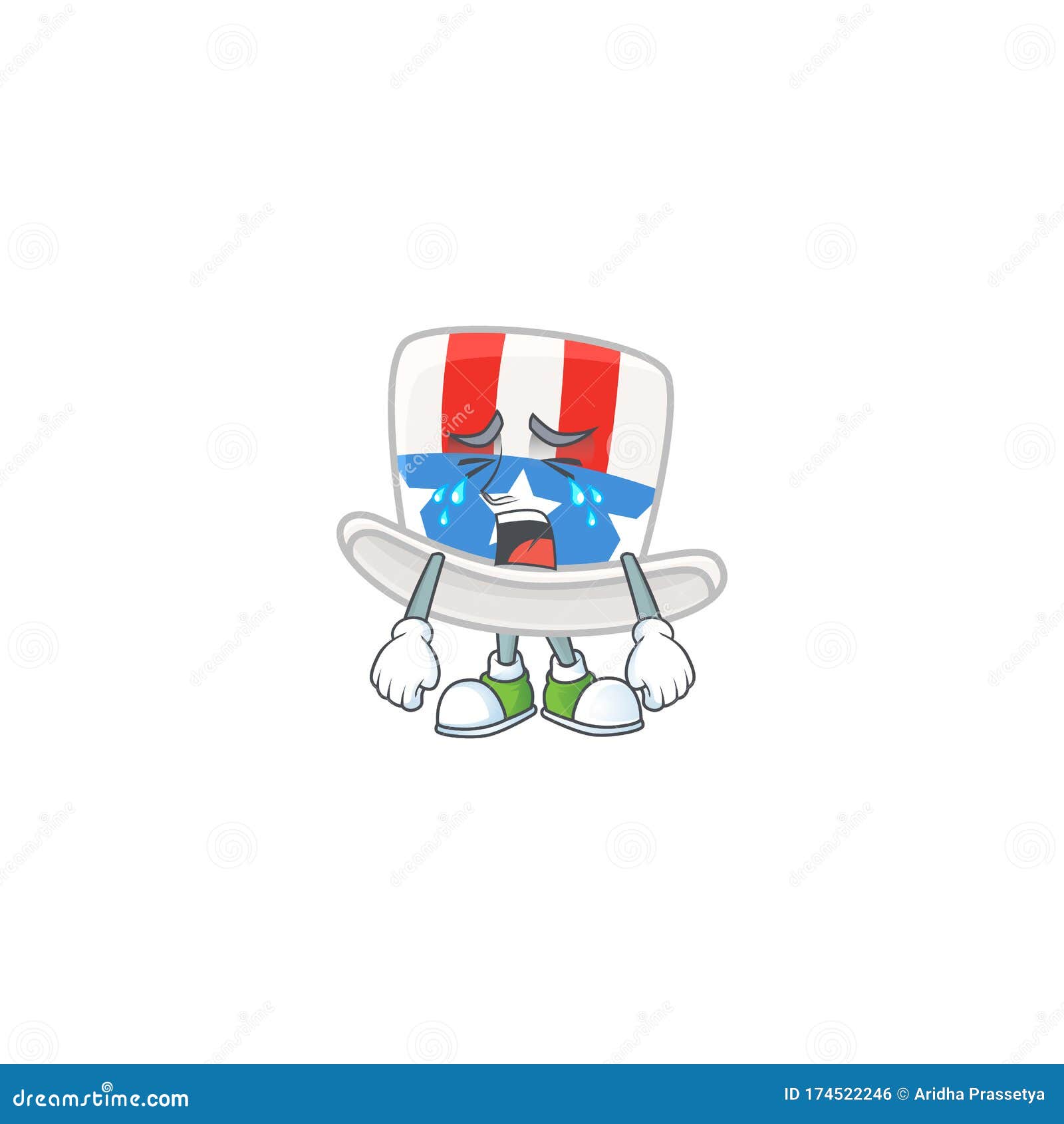 A Crying Uncle Sam Hat Mascot Design Style Stock Vector - Illustration ...