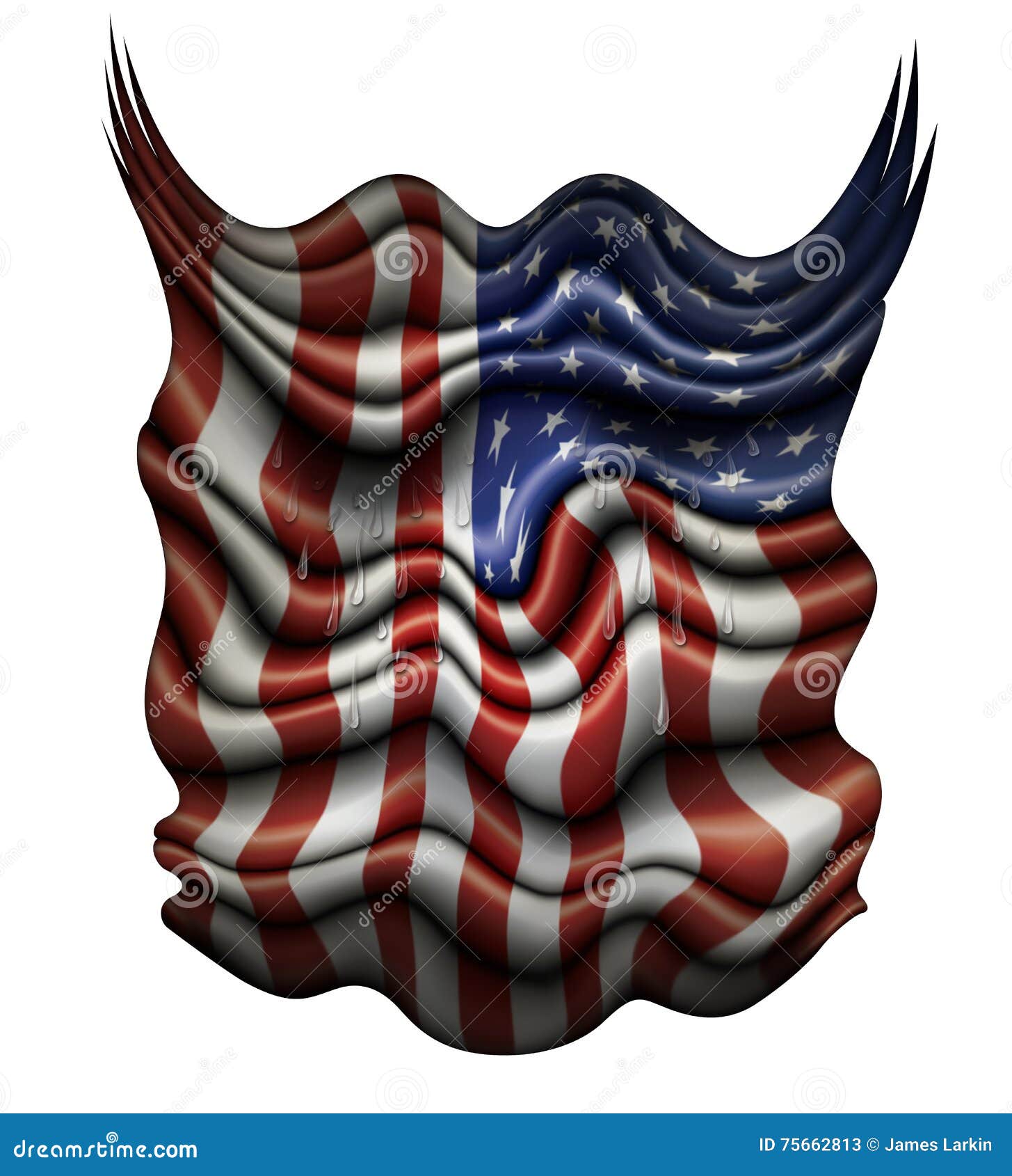 Crying United States Flag stock illustration. Illustration of flag ...