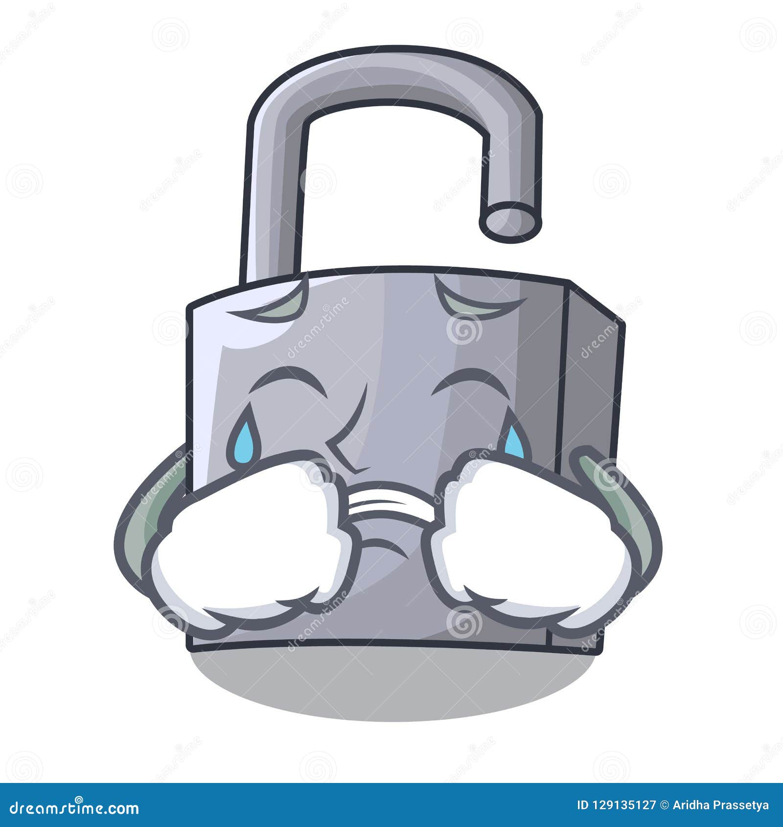 Crying Unlocking Padlock on the Cartoon Gate Stock Vector ...