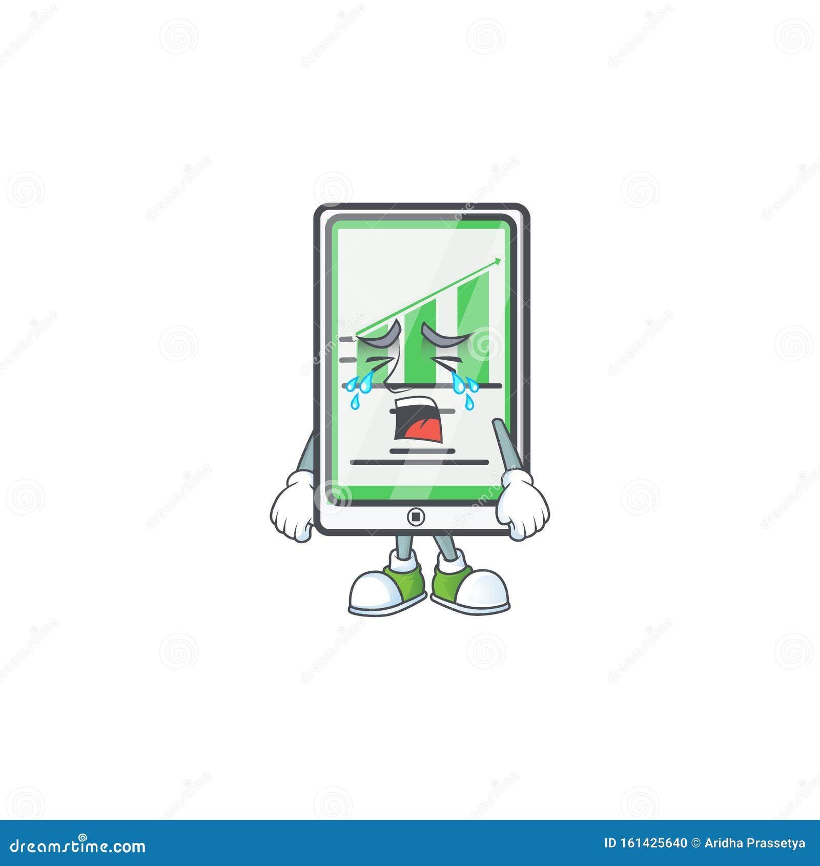 Crying Up Chart Vertical Tablet on White Background Stock Vector ...