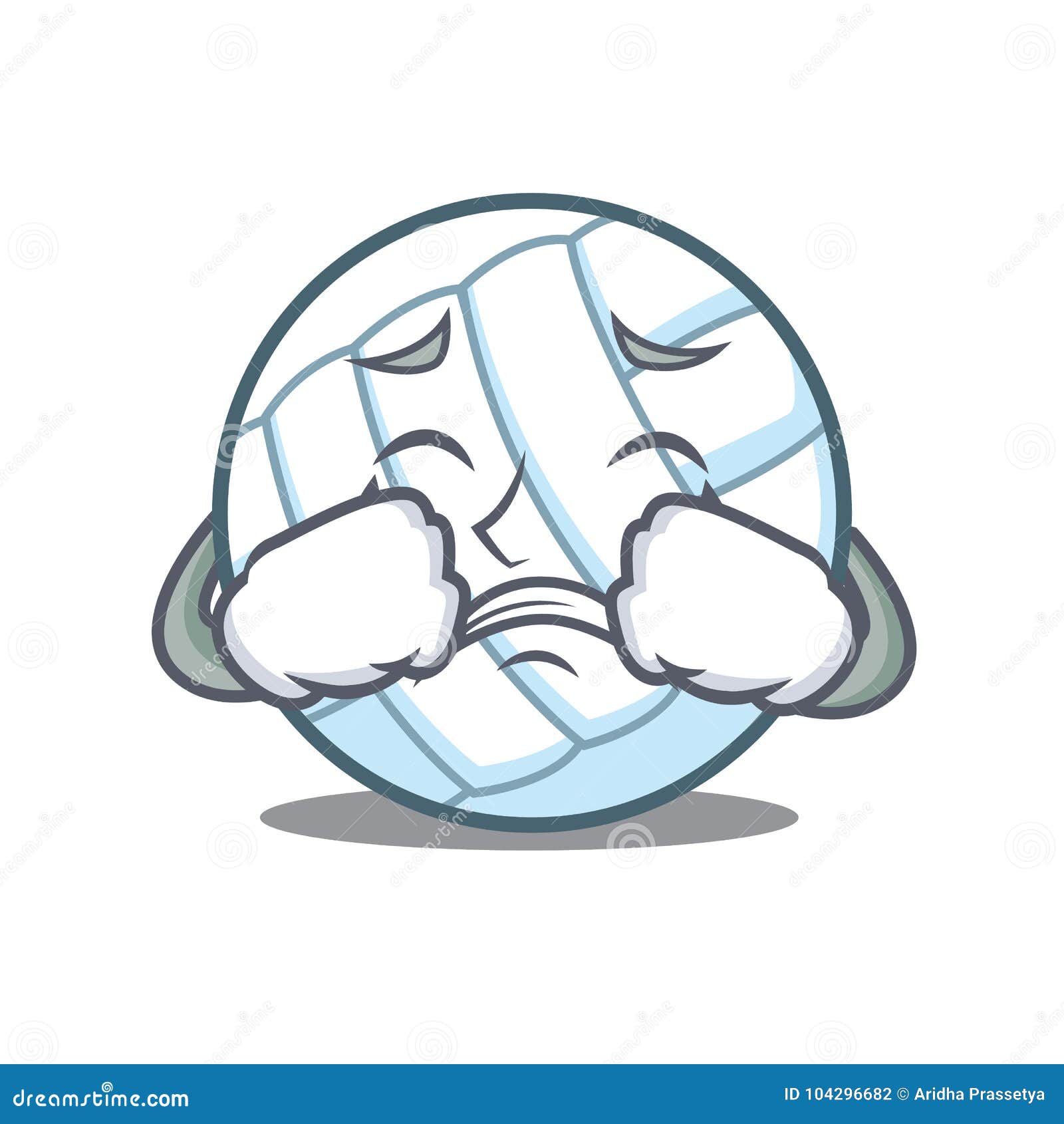 Crying Volley Ball Character Cartoon Stock Vector - Illustration of ...