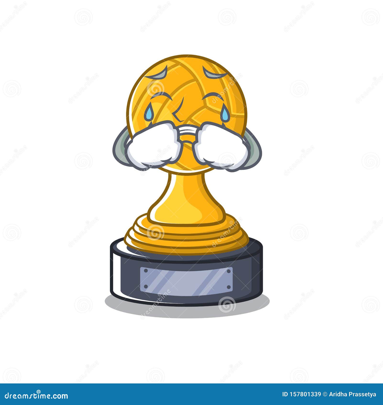 Crying Volleyball Trophy in the Character Shape Stock Vector ...