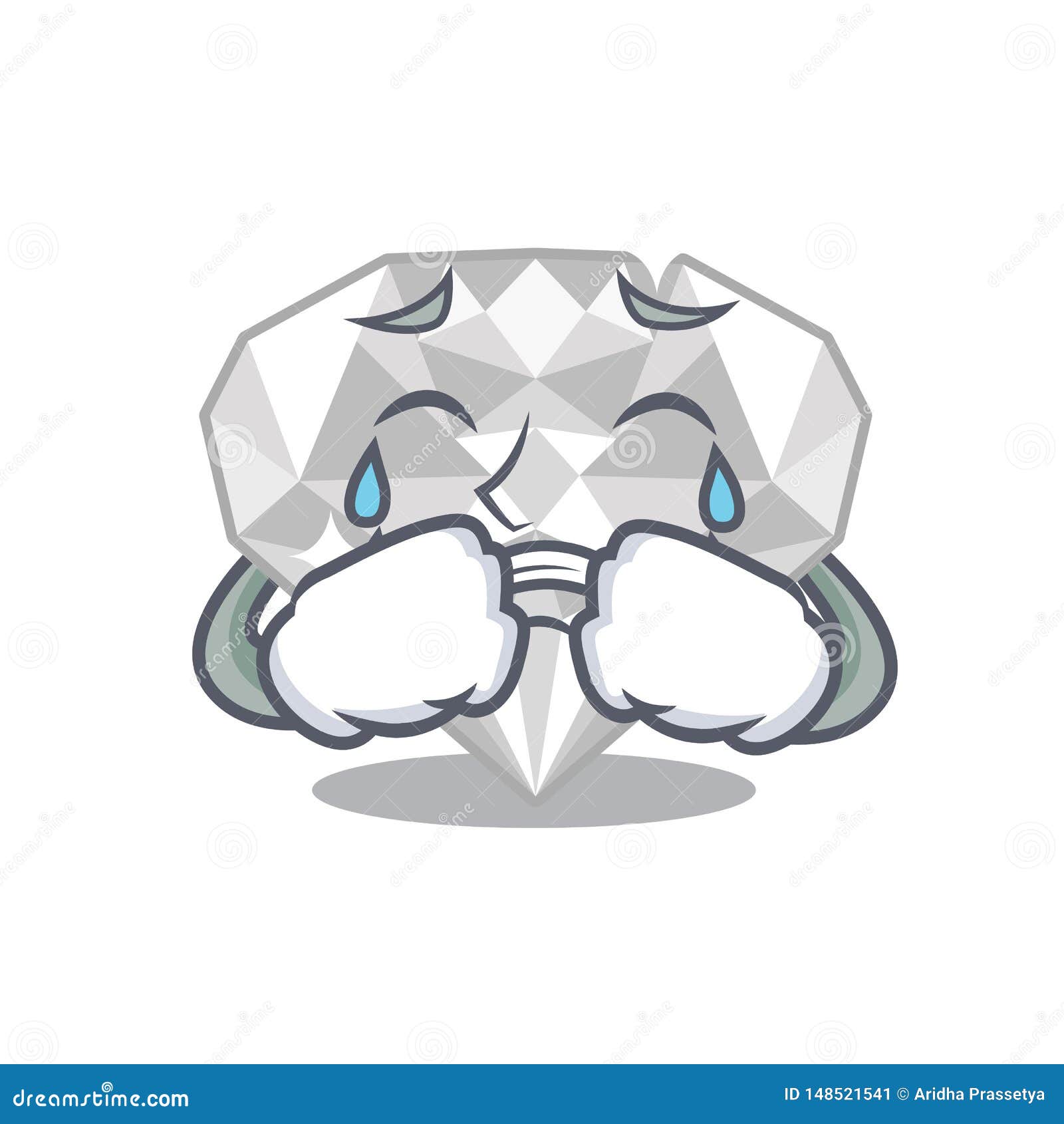 Crying White Diamond Isolated in the Cartoon Stock Vector ...