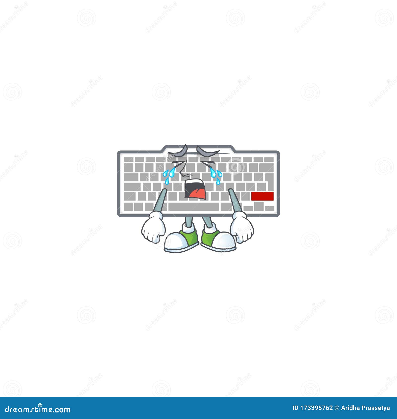 A Crying White Keyboard Mascot Design Style Stock Vector - Illustration ...