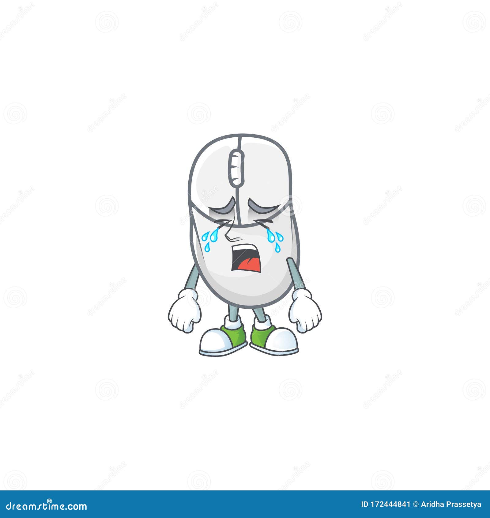 A Crying White Mouse Mascot Design Style Stock Vector - Illustration of ...