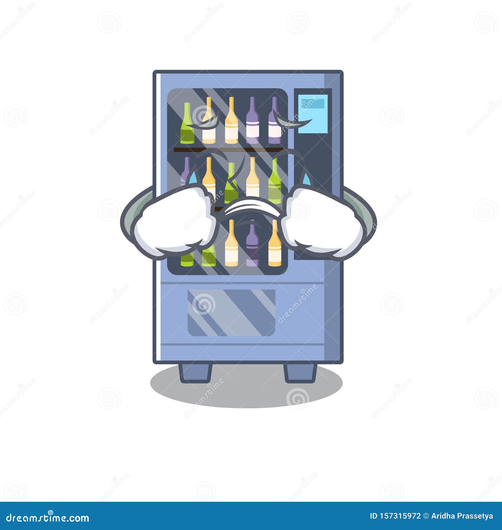 Crying Wine Vending Machine Isolated with Character Stock Vector ...