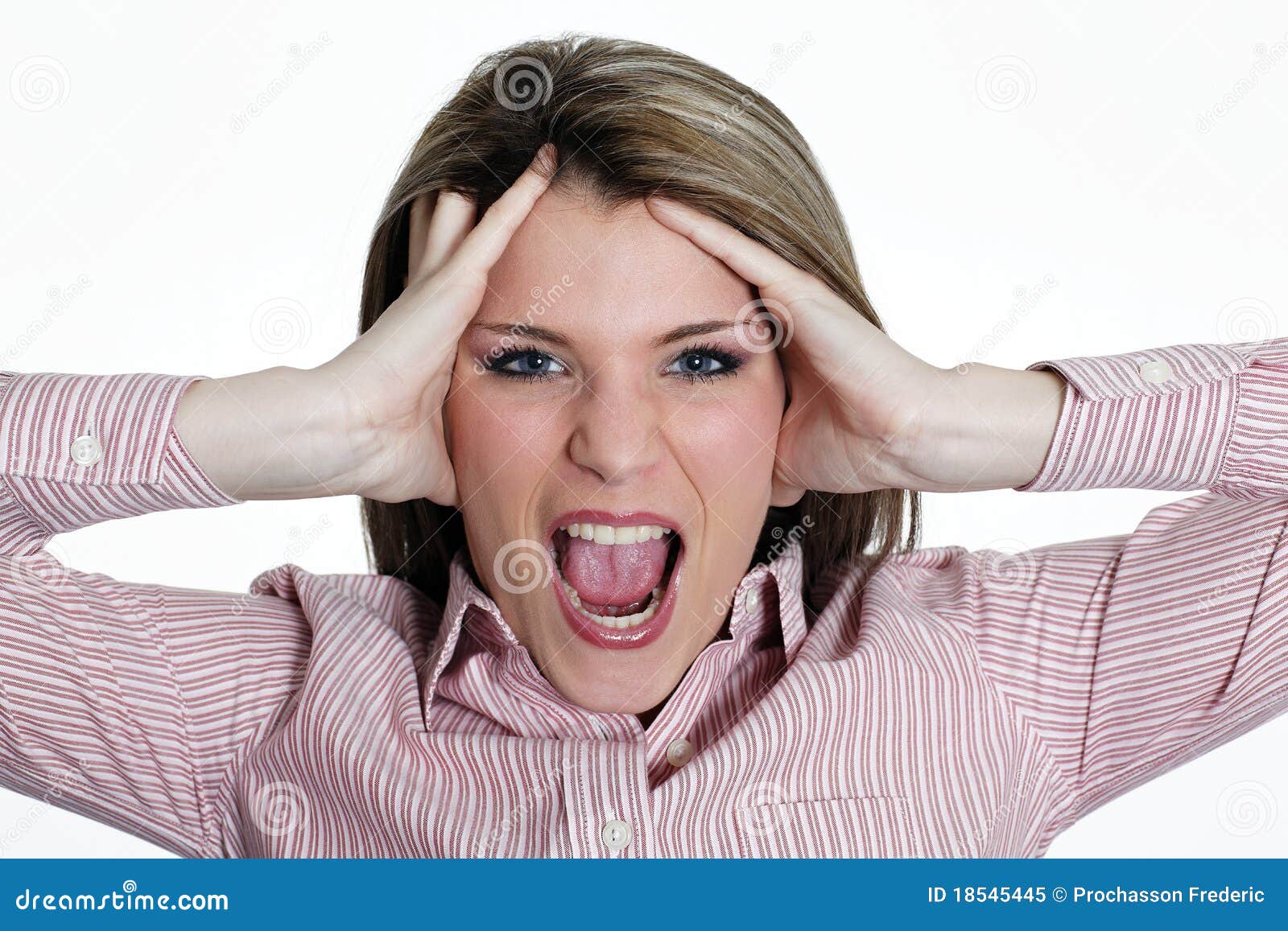 Crying woman stock image. Image of scream, anxious, irritated - 18545445