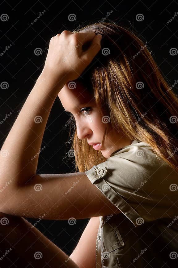 Crying woman stock image. Image of depression, sorrow - 3500113