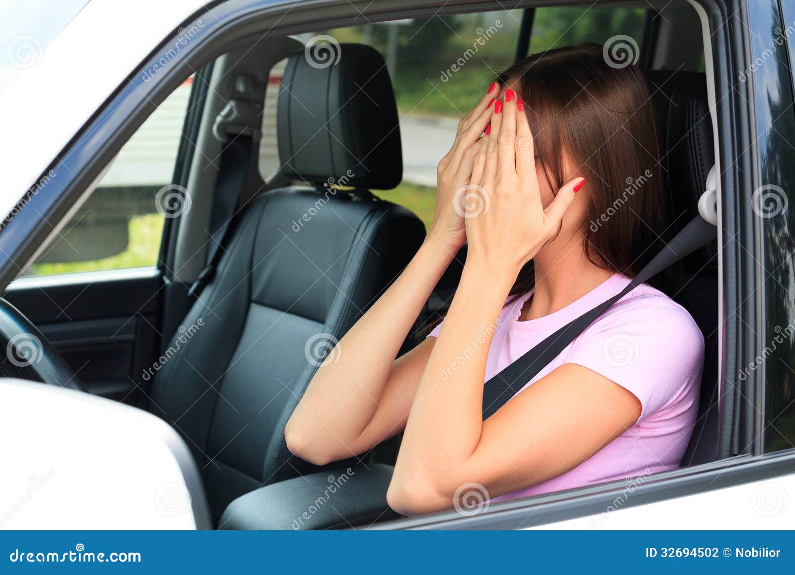 Crying woman stock photo. Image of auto, emotion, hide - 32694502
