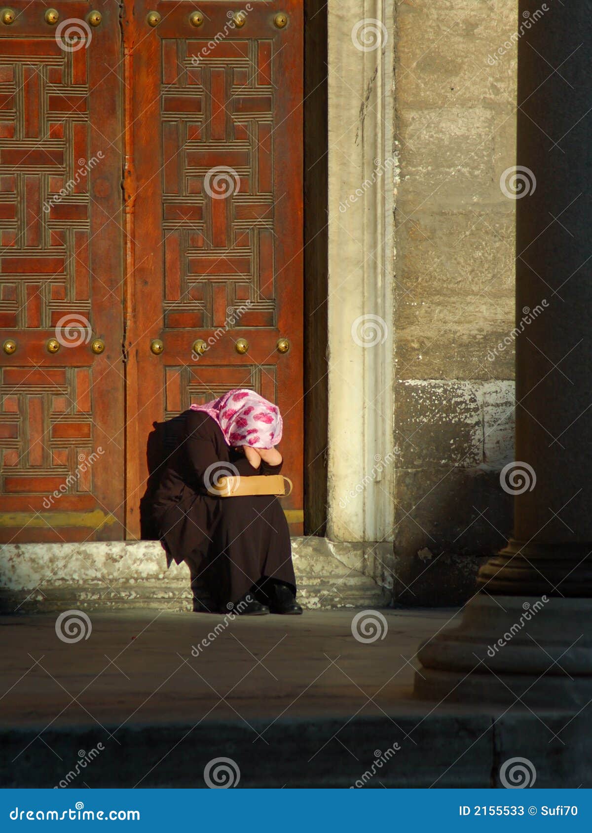 Crying Woman with Headscarf Stock Image - Image of anguish, scarf: 2155533