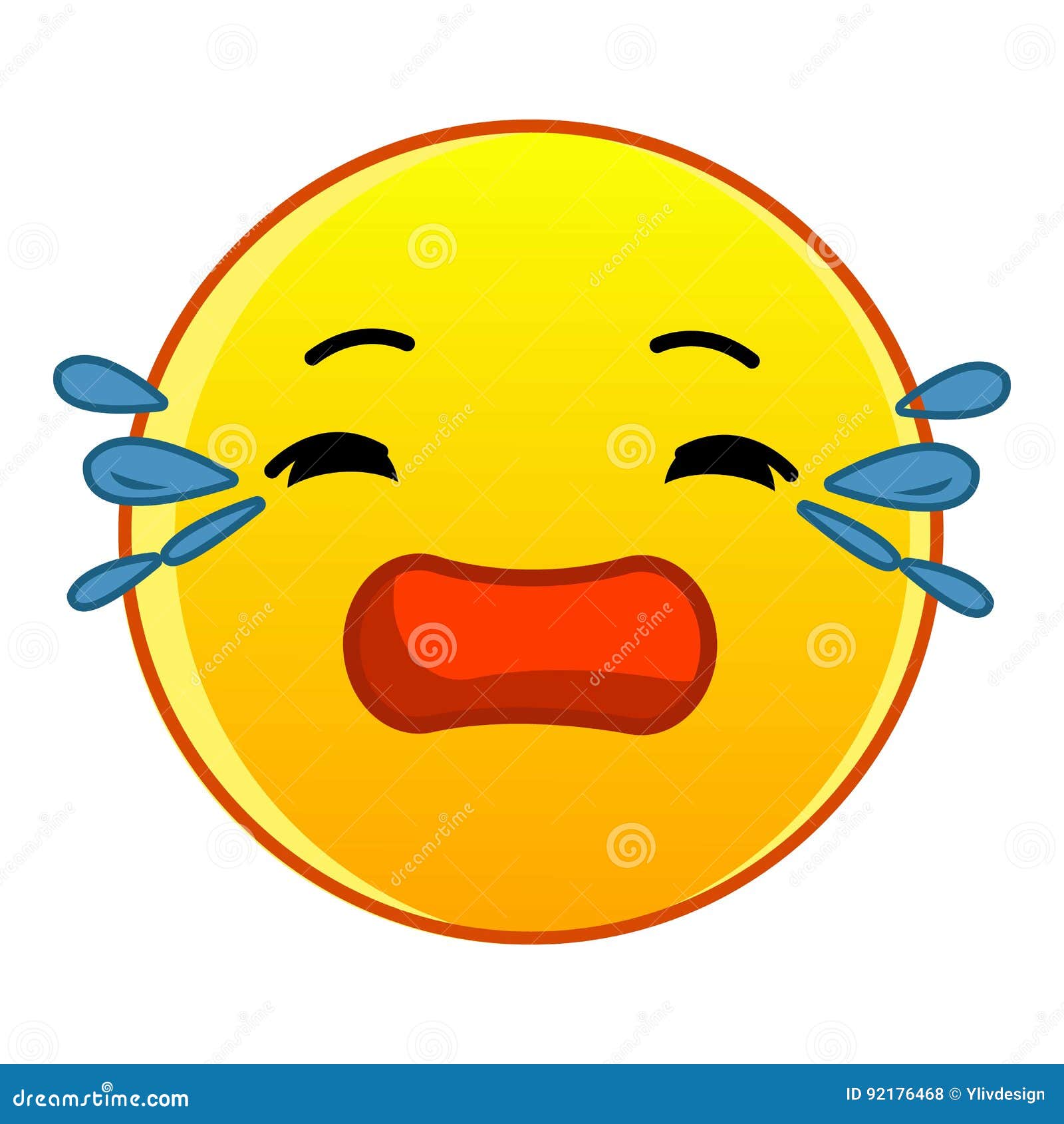 Crying Yellow Cartoon Smiley Face Character With Tears Royalty-Free ...