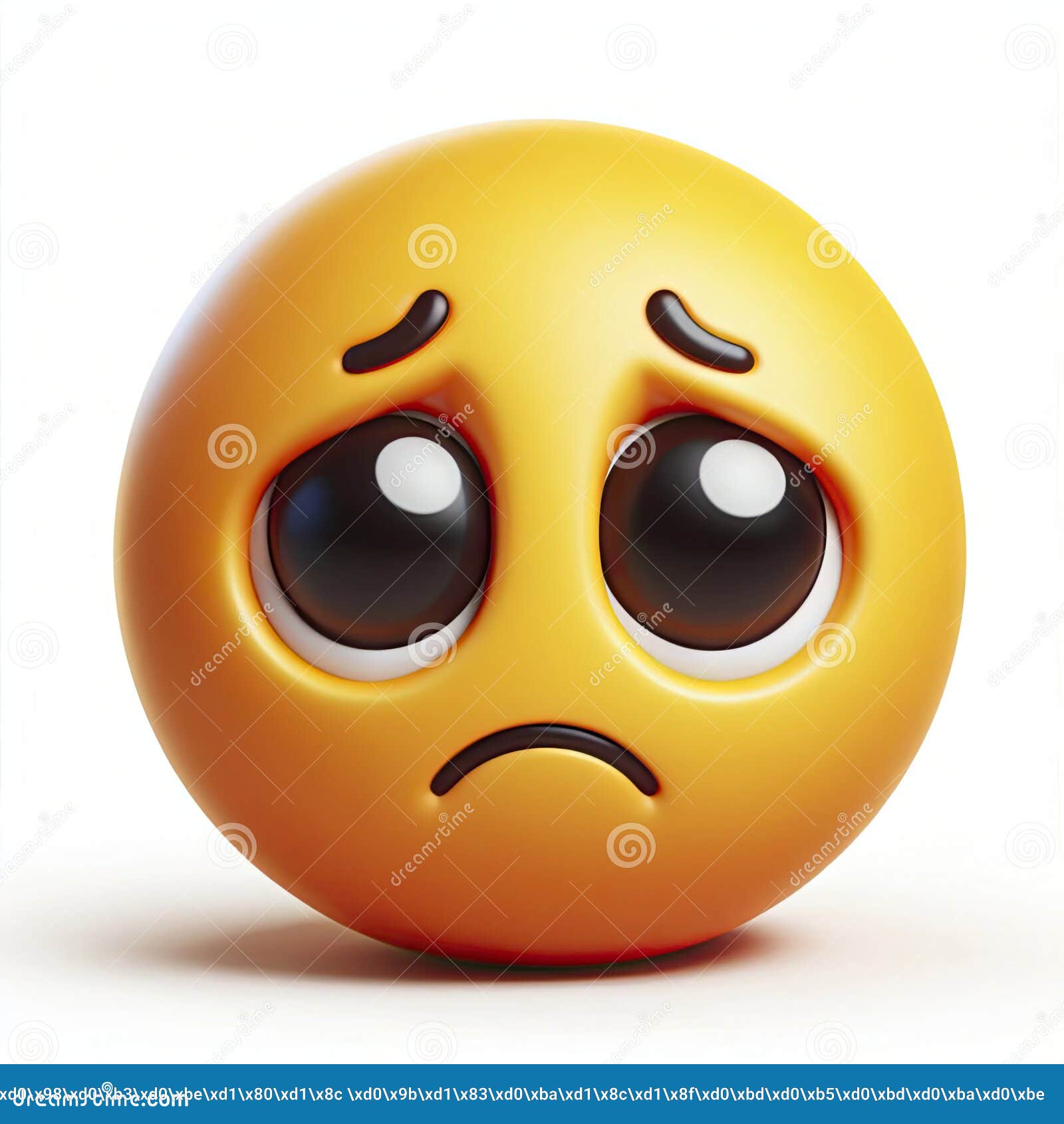 Crying Yellow Smiley Face on White Background. Ai Generative Stock ...