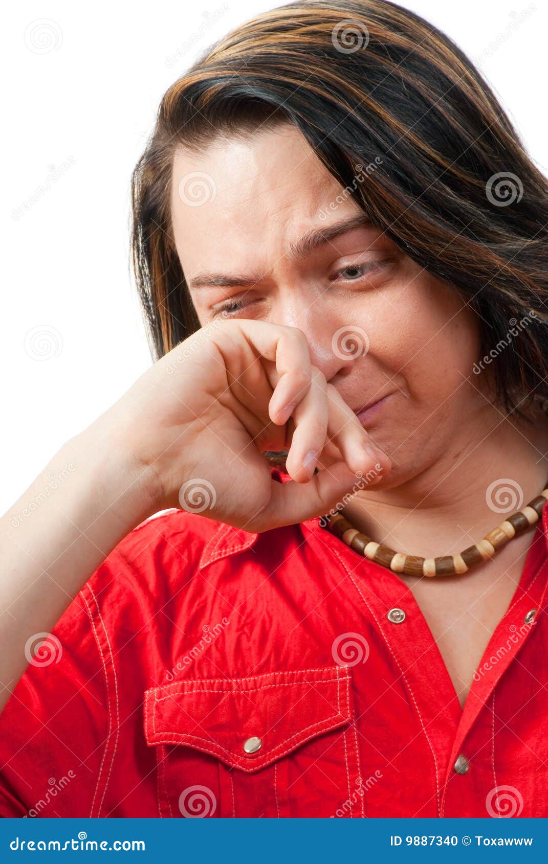 Crying young guy portrait. stock photo. Image of distraught - 9887340