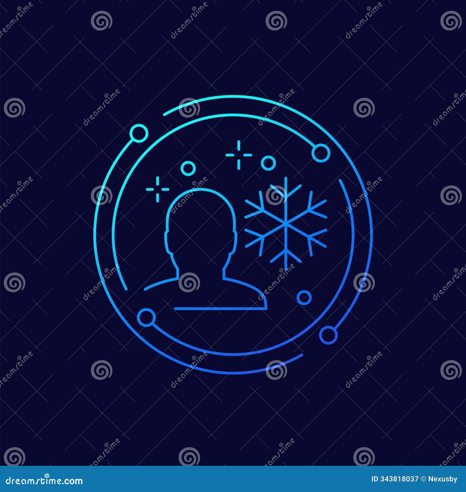 Cryo Therapy Icon, Linear Design Cartoon Vector | CartoonDealer.com ...