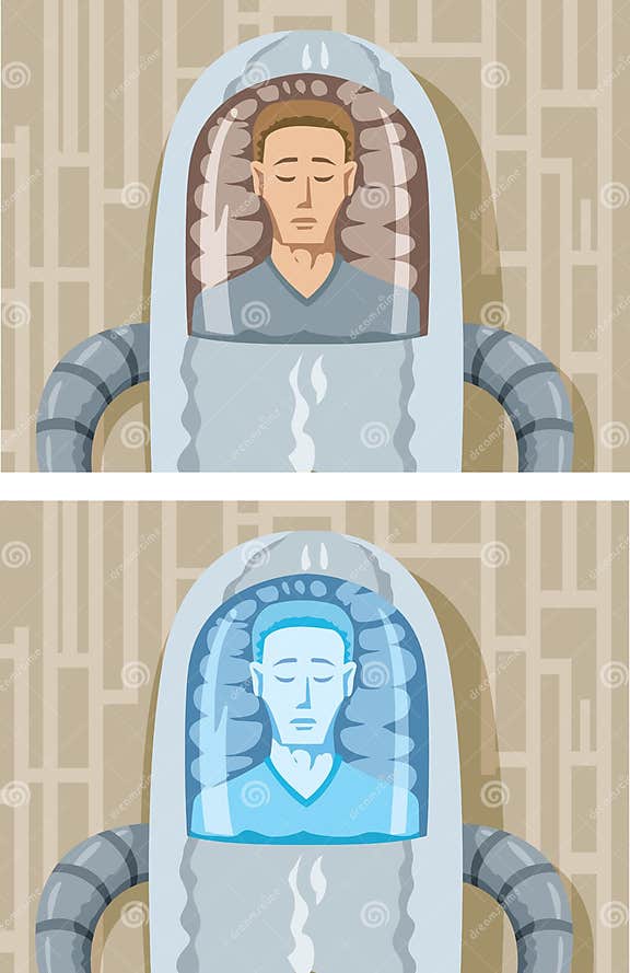 Cryogenic man stock vector. Illustration of cryo, preservation - 32110637