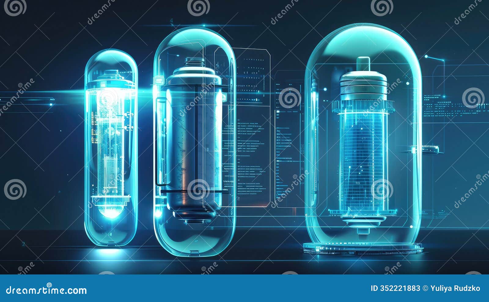 Cryonics Capsule, Futuristic Container In Lab Cartoon Vector ...