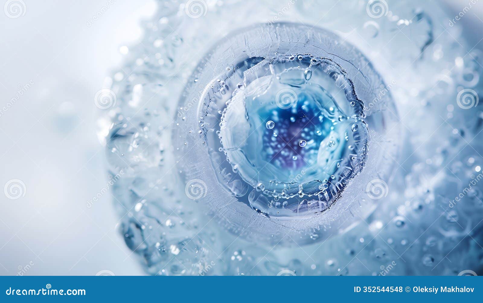 Cryopreservation of Genetic Material. Ovum in Ice Cube on White ...