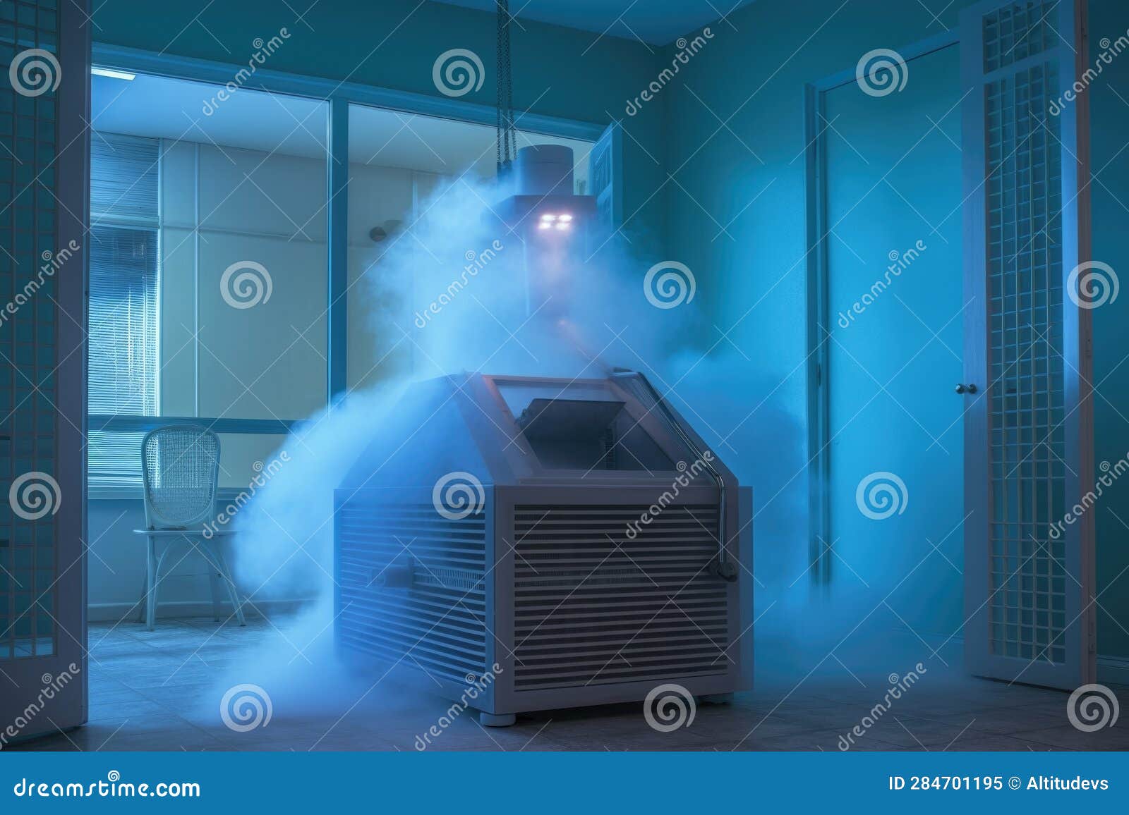 Cryotherapy Machine with Cold Vapor in a Modern Spa Stock Image - Image ...