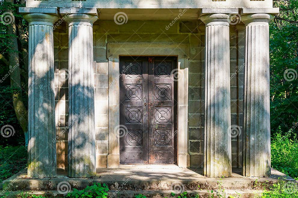 Crypt, a Building with an Interior for the Coffin. Background with Copy ...