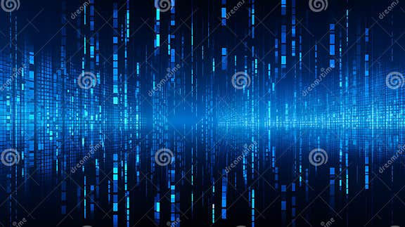 Mysterious Cryptic Blue Binary Code Background Stock Illustration ...