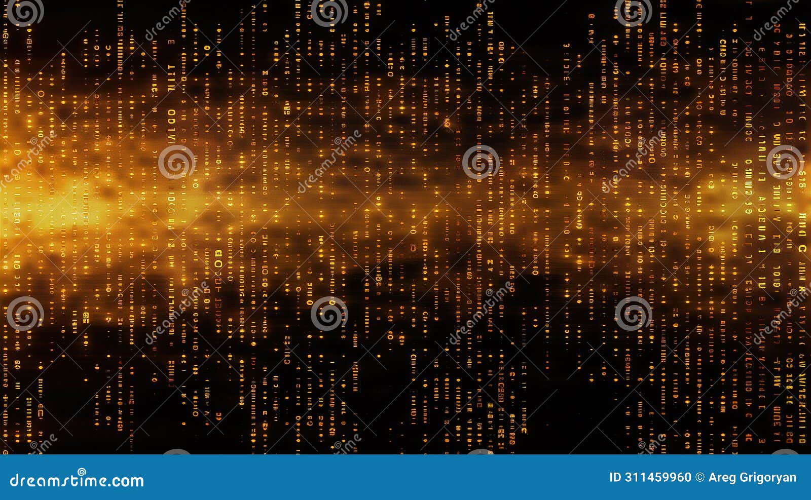 A Cryptic Message Shimmers in a Neon Script Stock Illustration ...