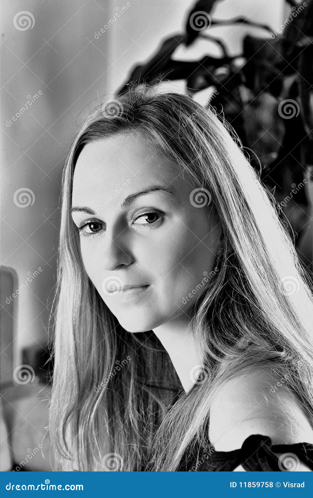 The Cryptic Smile (Black and White) Stock Photo - Image of beautiful ...