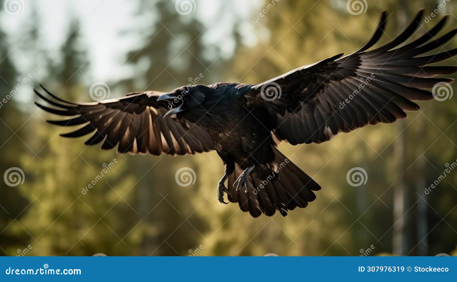 Cryptidcore Raven Soaring through Baroque Forest in Unreal Engine 5 ...