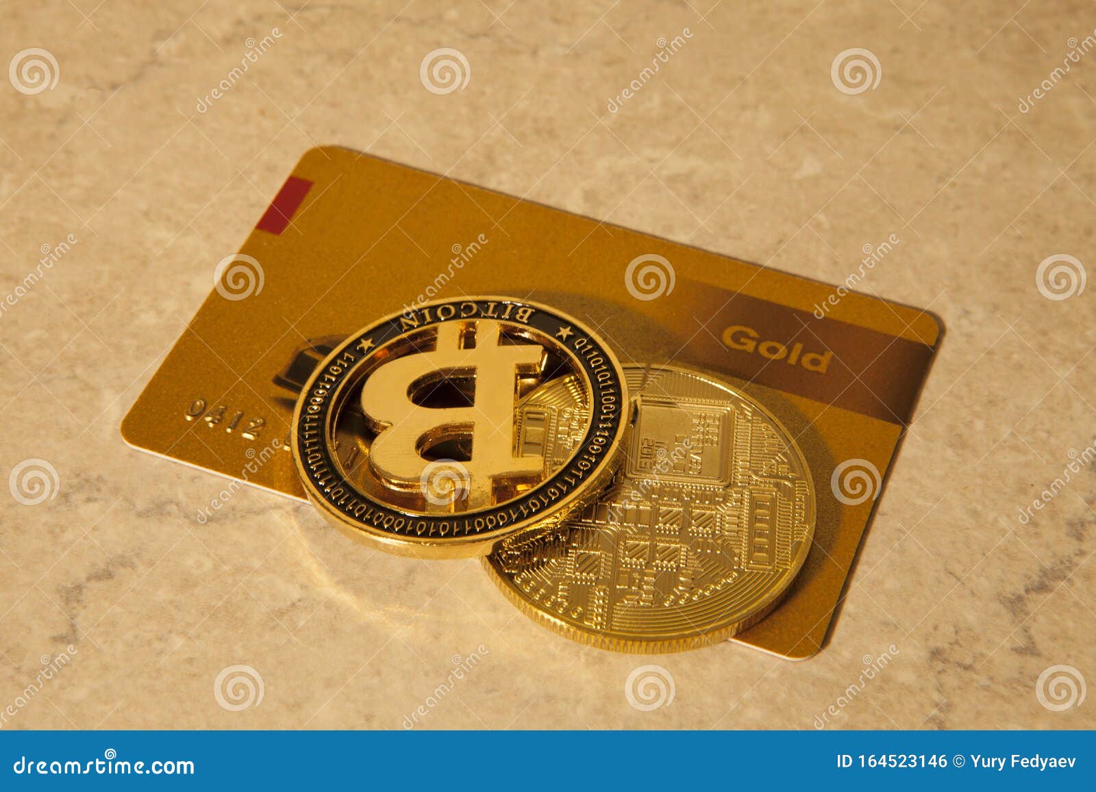 Crypto, Bitcoin And Gold Card Stock Photo - Image of object, white ...