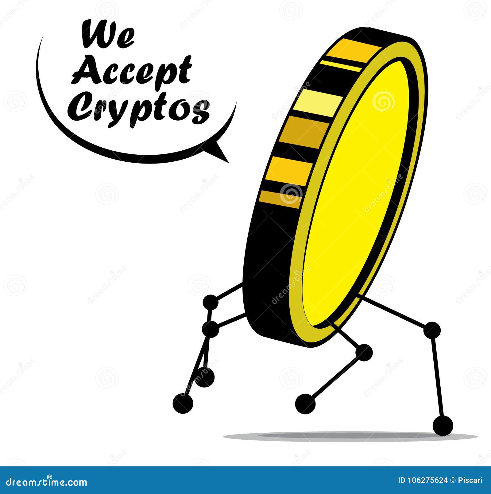 Crypto Coin Accept for Payment Stock Vector - Illustration of cash ...